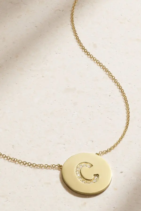 JENNIFER MEYER Initial 18-karat Diamond Necklace - Gold