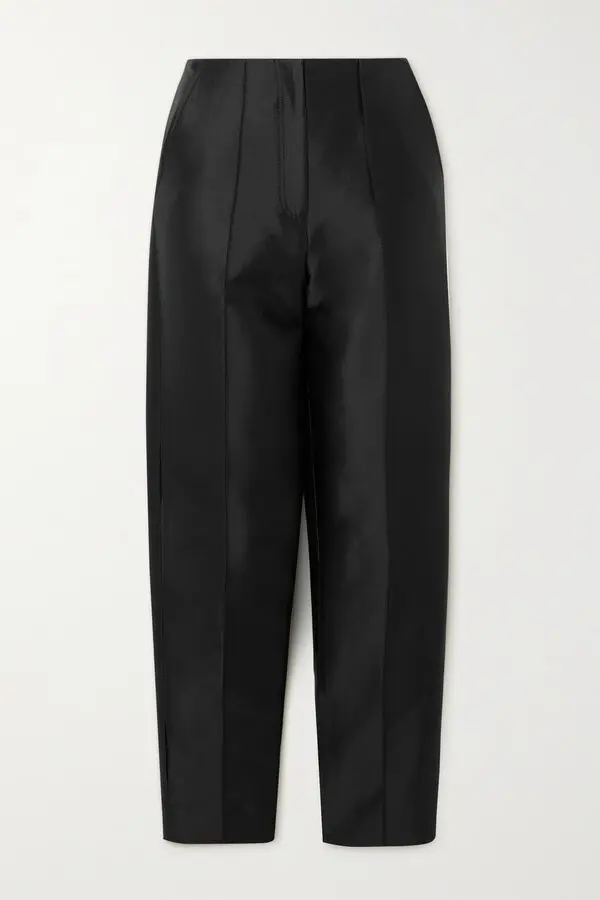 Christopher John Rogers Silk And Wool-blend Twill Tapered Pants