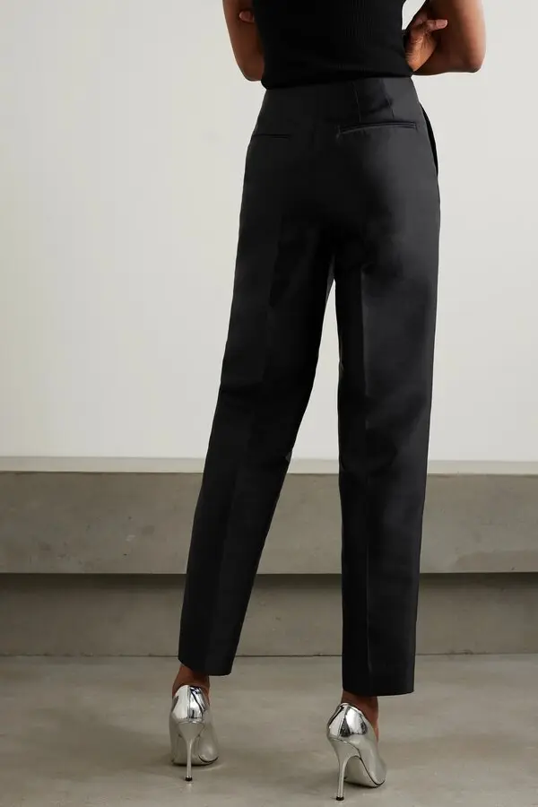 Christopher John Rogers Silk And Wool-blend Twill Tapered Pants