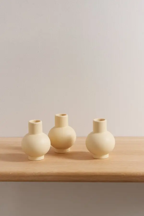 RAAWII Strøm Mini Set Of Three Earthenware Vase - Neutrals