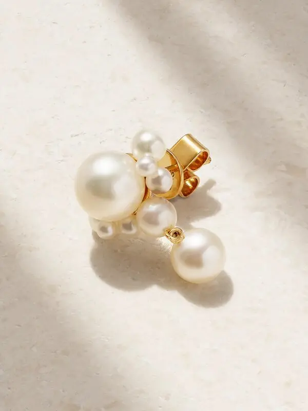 Sophie Bille Brahe Grande Chambre De Perle 14-karat Gold Single Earring - White