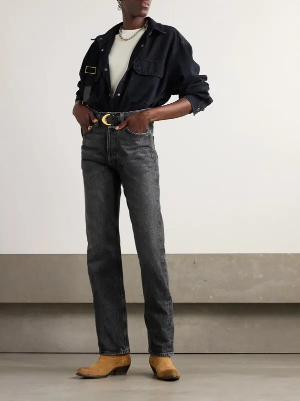 AGOLDE Kelly Mid-rise Straight-leg Organic Jeans - Black