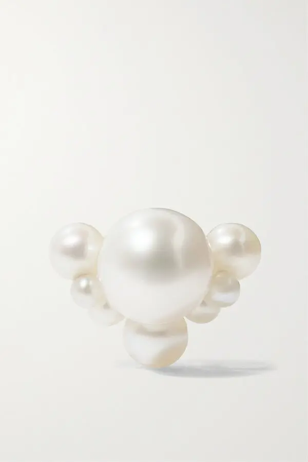 Sophie Bille Brahe Chambre De Perle 14-karat Gold Single Earring - White