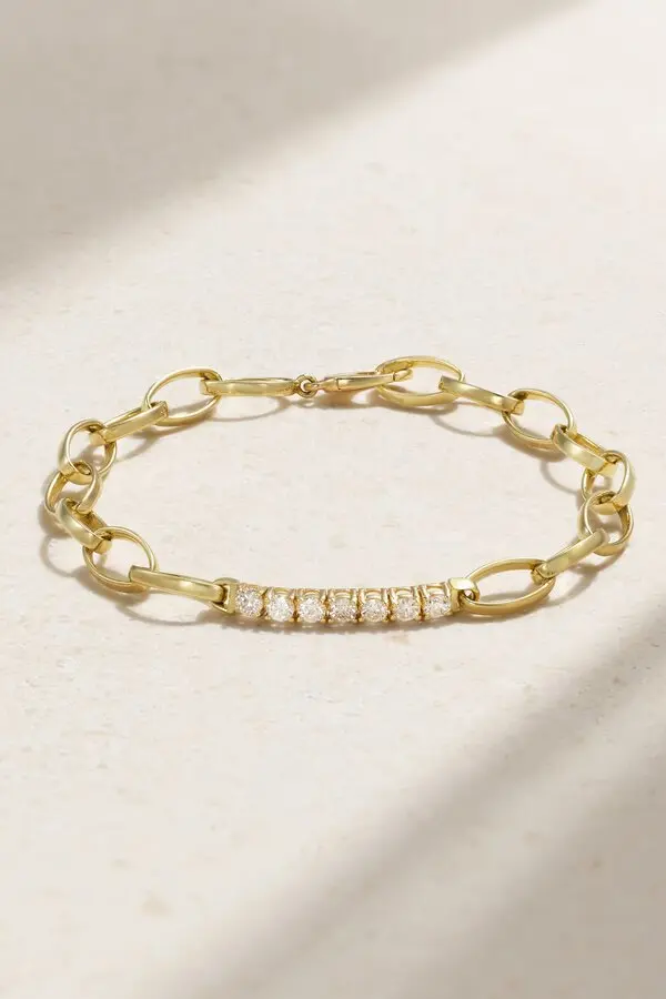 JENNIFER MEYER Medium Edith 18-karat Diamond Bracelet - Gold