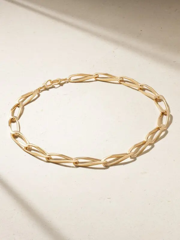 MARIE LICHTENBERG 18-karat Diamond Gourmette Necklace - Gold