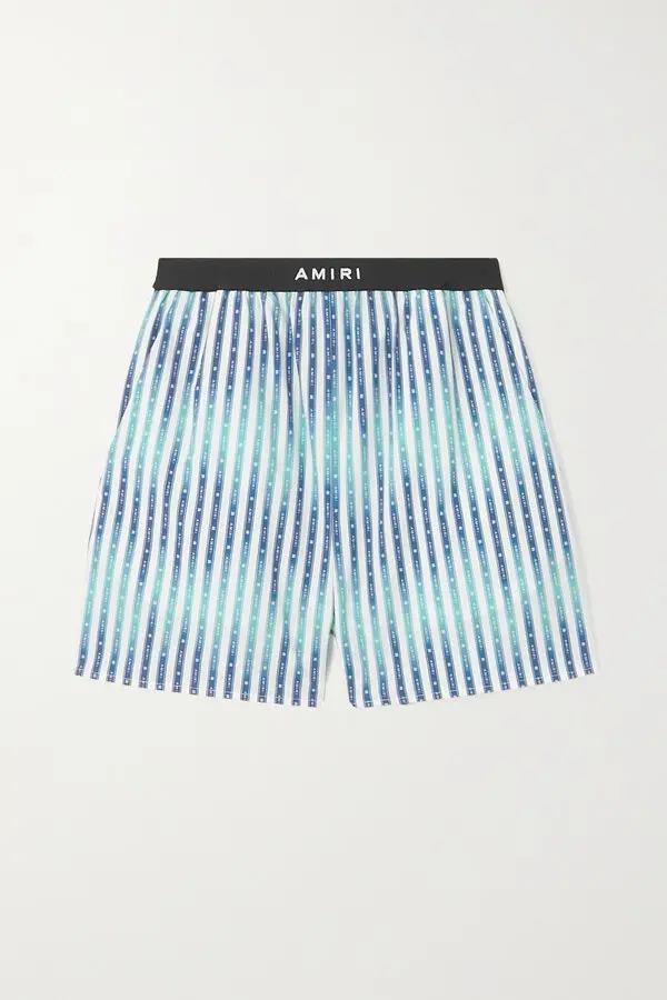 Amiri Striped Cotton-poplin Shorts