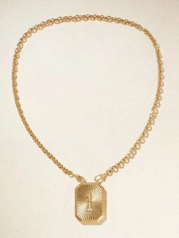 MARIE LICHTENBERG You Are The One 18-karat Diamond Pendant Necklace - Gold