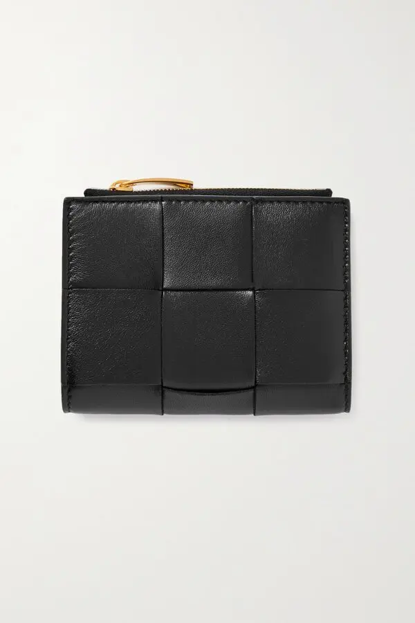 Bottega Veneta Cassette Intrecciato Leather Wallet - Black