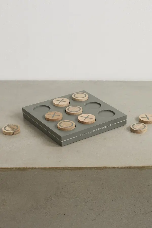 Brunello Cucinelli Walnut Wood And Krion Noughts And Crosses Set