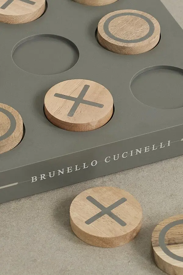 Brunello Cucinelli Walnut Wood And Krion Noughts And Crosses Set