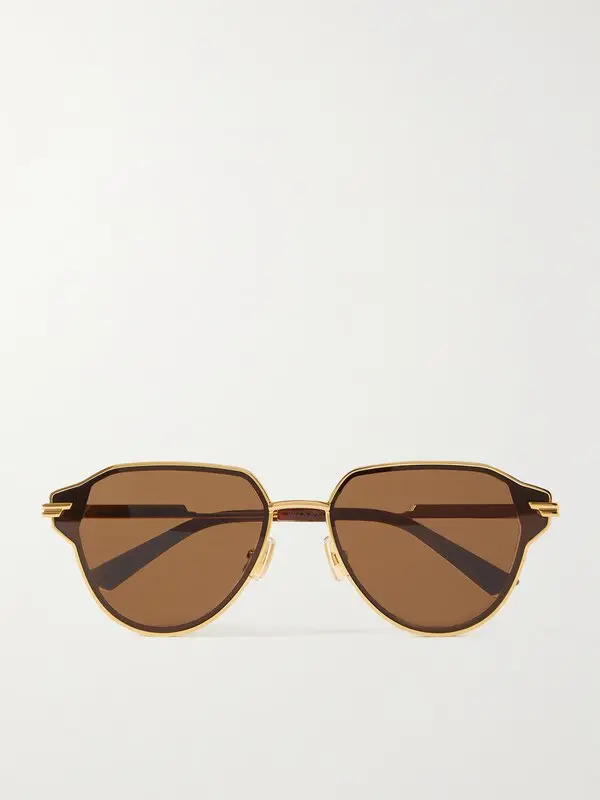 Bottega Veneta Glaze Round-frame Sunglasses - Gold