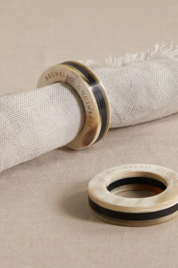 Brunello Cucinelli Set Of Two Horn Napkin Holders - Gray