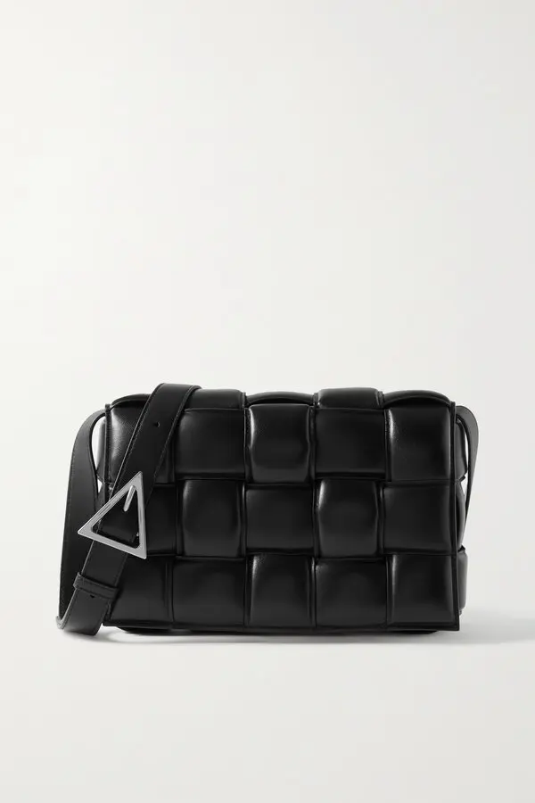 Bottega Veneta Cassette Medium Padded Intrecciato Leather Shoulder Bag - Black