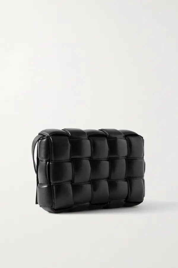 Bottega Veneta Cassette Medium Padded Intrecciato Leather Shoulder Bag - Black