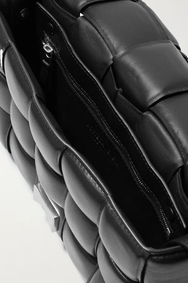 Bottega Veneta Cassette Medium Padded Intrecciato Leather Shoulder Bag - Black