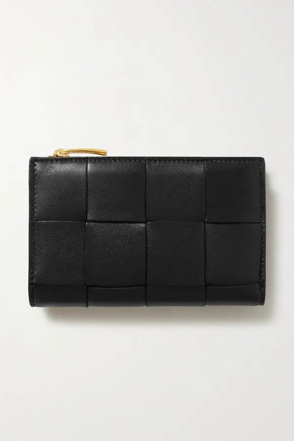 Bottega Veneta Cassette Intrecciato Leather Wallet - Black