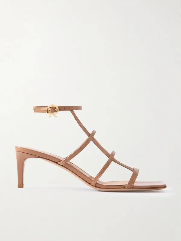 GIANVITO ROSSI 55 Glossed-leather Sandals