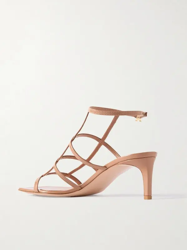GIANVITO ROSSI 55 Glossed-leather Sandals