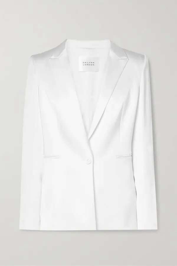 Galvan Sculpted Satin Blazer
