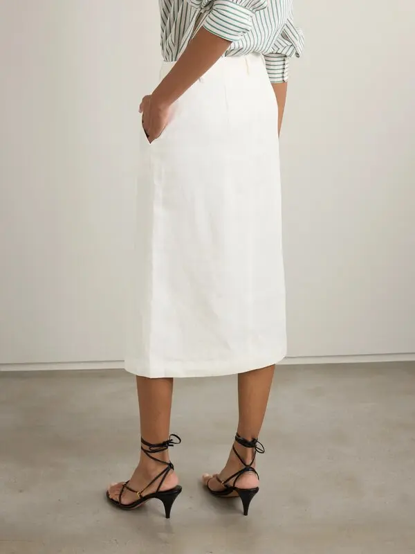Theory Gale Linen Midi Skirt
