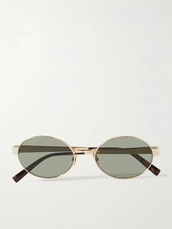 Saint Laurent Oval-frame Sunglasses - Gold