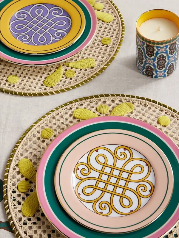 La DoubleJ Set Of Four Printed Porcelain Dessert Plates