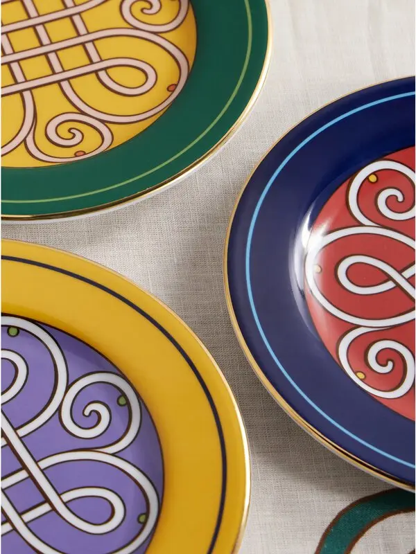 La DoubleJ Set Of Four Printed Porcelain Dessert Plates