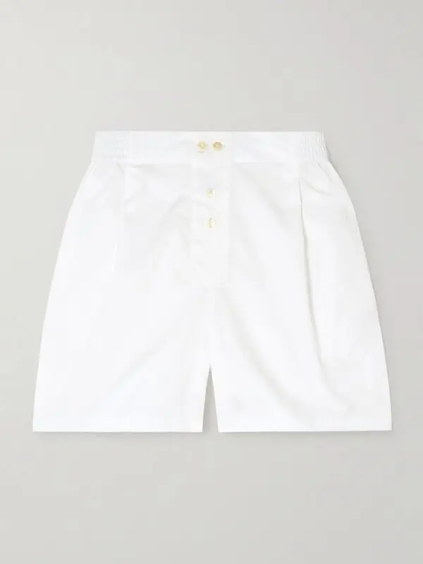 SEBLINE Boxer Cotton-poplin Shorts - White