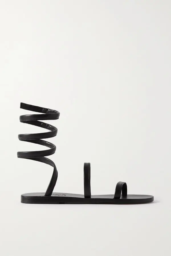 ANCIENT GREEK SANDALS Ofis Leather Sandals - Black
