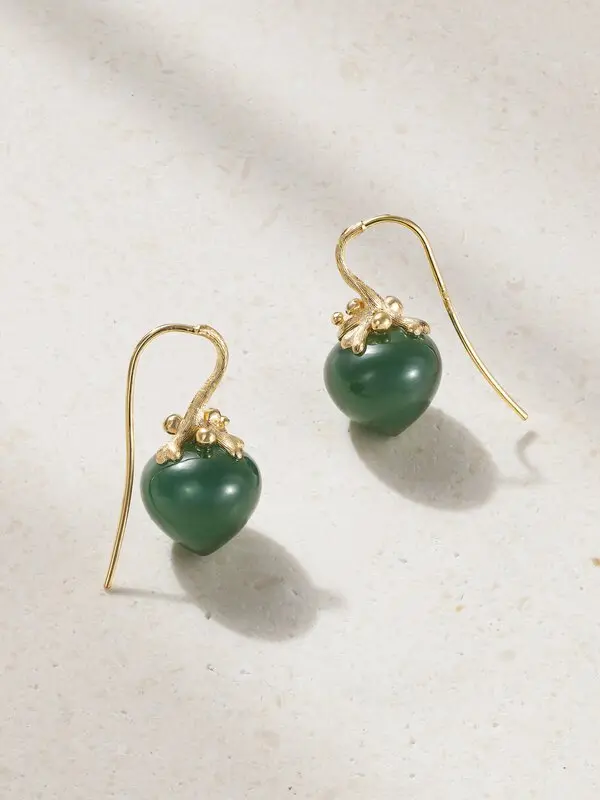 OLE LYNGGAARD COPENHAGEN Dew Drops Serpentine Earrings - Green