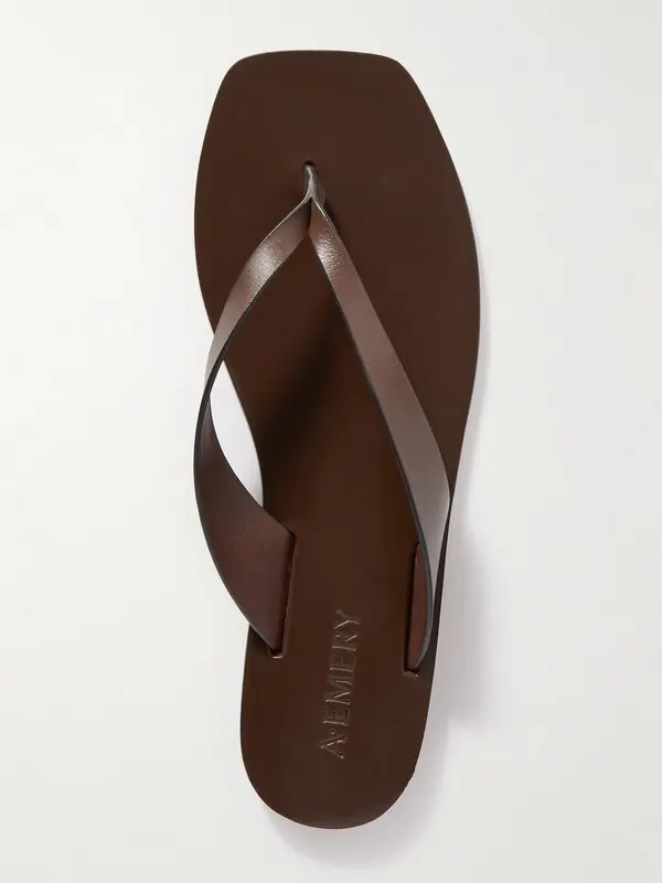 A.emery Kinto Leather Flip Flops - Brown
