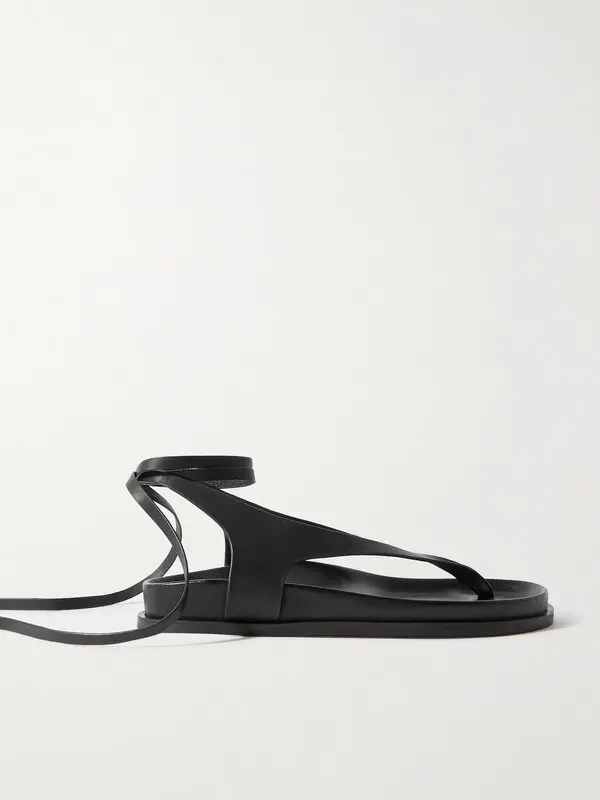 A.emery Shel Leather Sandals - Black