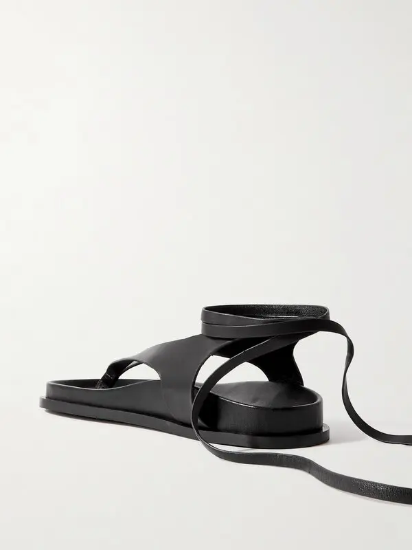 A.emery Shel Leather Sandals - Black