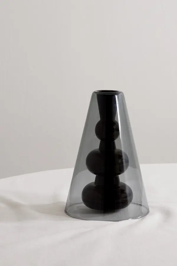 TOM DIXON Bump Glass Vase - Black