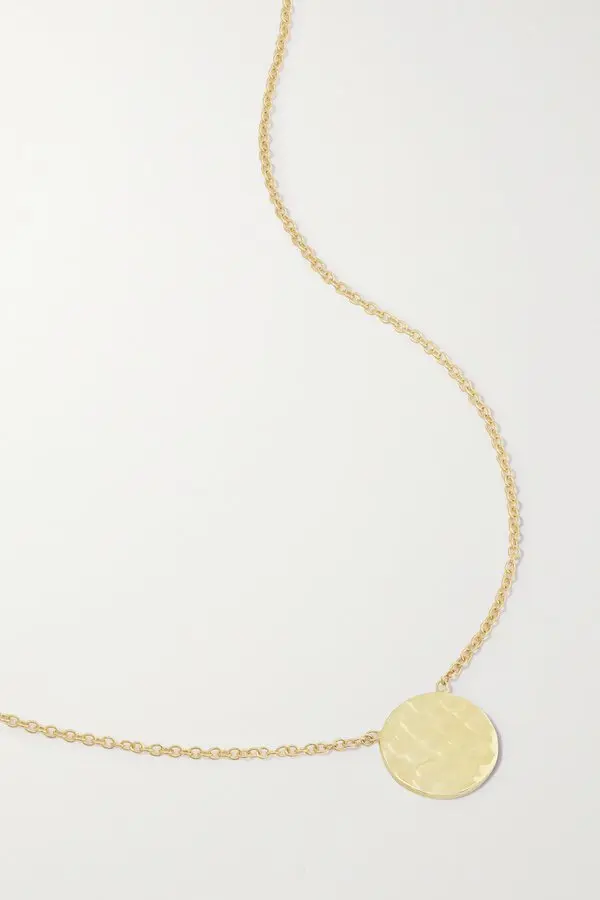 JENNIFER MEYER Mini Hammered Disc 18-karat Necklace - Gold