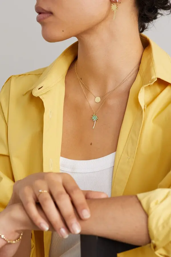 JENNIFER MEYER Mini Hammered Disc 18-karat Necklace