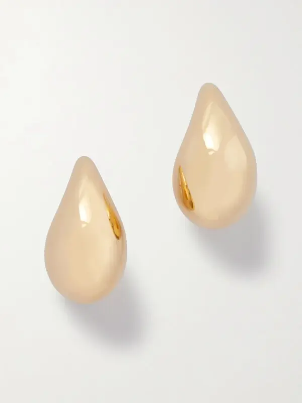 Bottega Veneta Plated Huggie Earrings - Gold