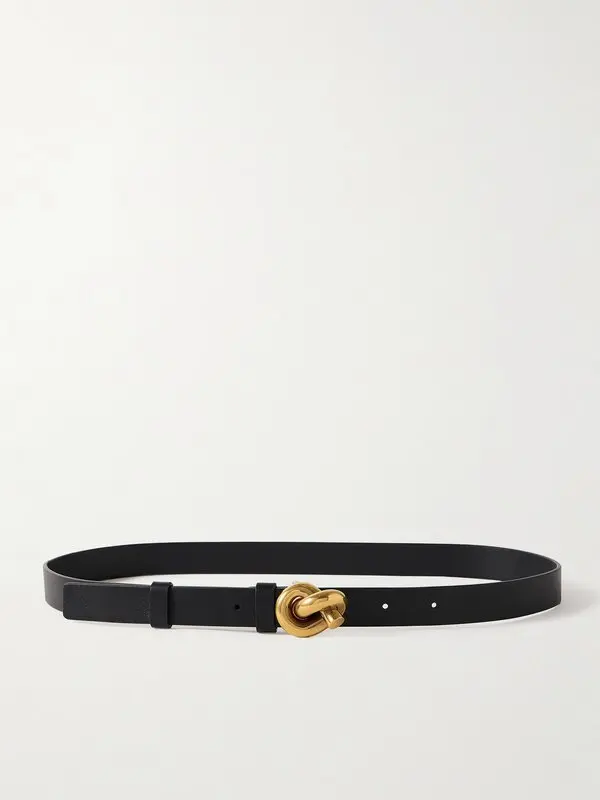 Bottega Veneta Leather Belt - Black