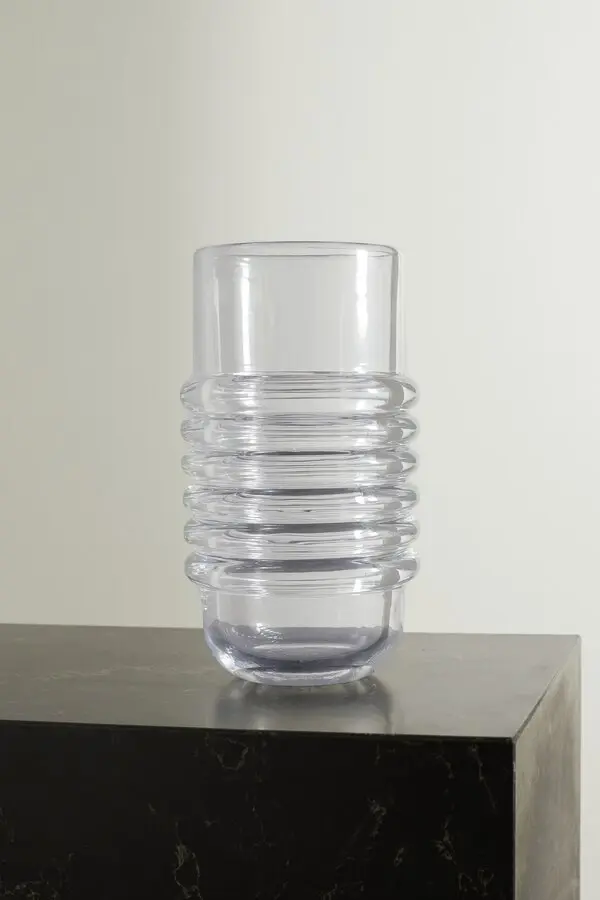 TOM DIXON Press Large Fluted Glass Vase - Neutrals