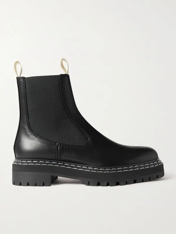 Proenza Schouler Topstitched Leather Chelsea Boots