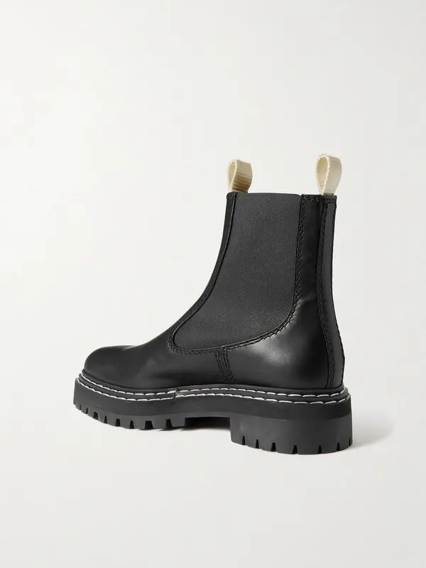 Proenza Schouler Topstitched Leather Chelsea Boots