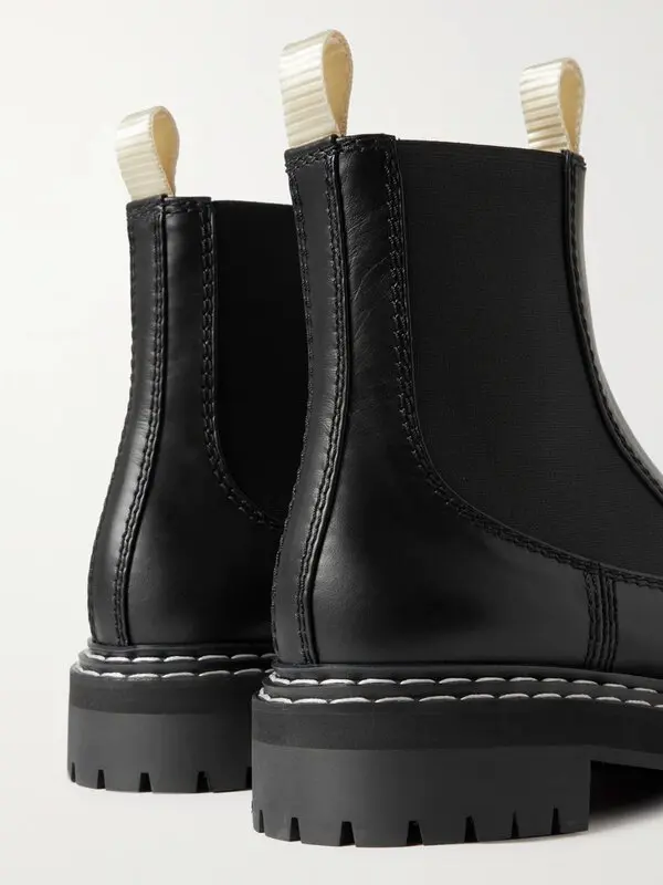 Proenza Schouler Topstitched Leather Chelsea Boots
