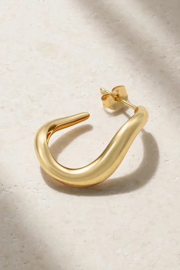 KIMAI Wavy 18-karat Recycled Single Hoop Earring - Gold
