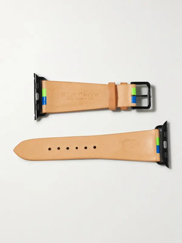LACALIFORNIENNE Striped Leather Watch Strap
