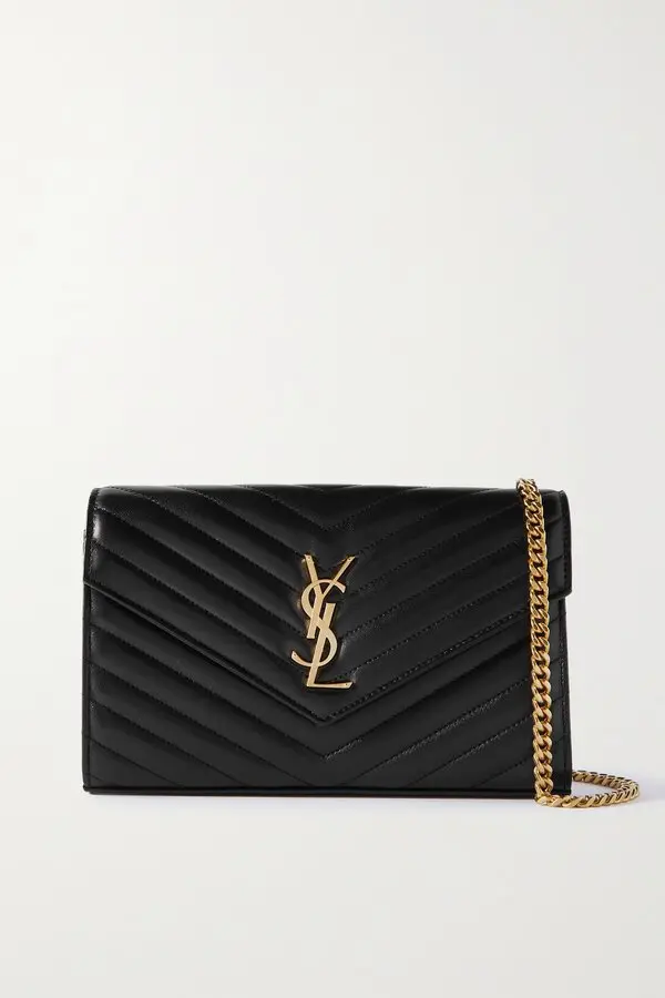 Saint Laurent Cassandre Matelassé Leather Shoulder Bag - Black