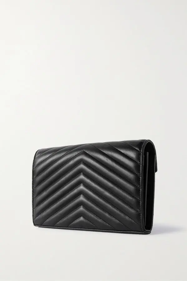 Saint Laurent Cassandre Matelassé Leather Shoulder Bag - Black