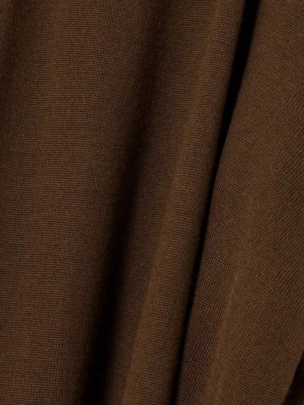 LEMAIRE Belted Wool-blend Turtleneck Midi Dress - Brown
