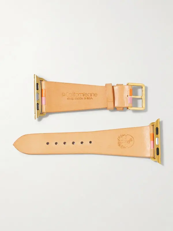 LACALIFORNIENNE Striped Leather Watch Strap