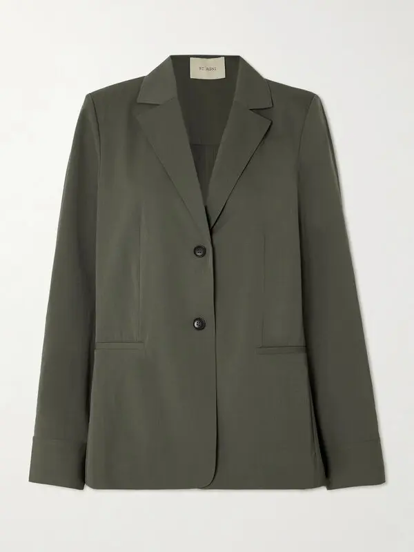 ST. AGNI Paneled Wool-blend Twill Blazer