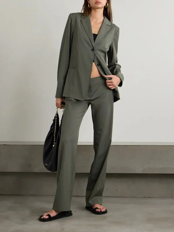 ST. AGNI Paneled Wool-blend Twill Blazer